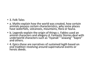 Philippines literature pre-colonial to present | PPTX