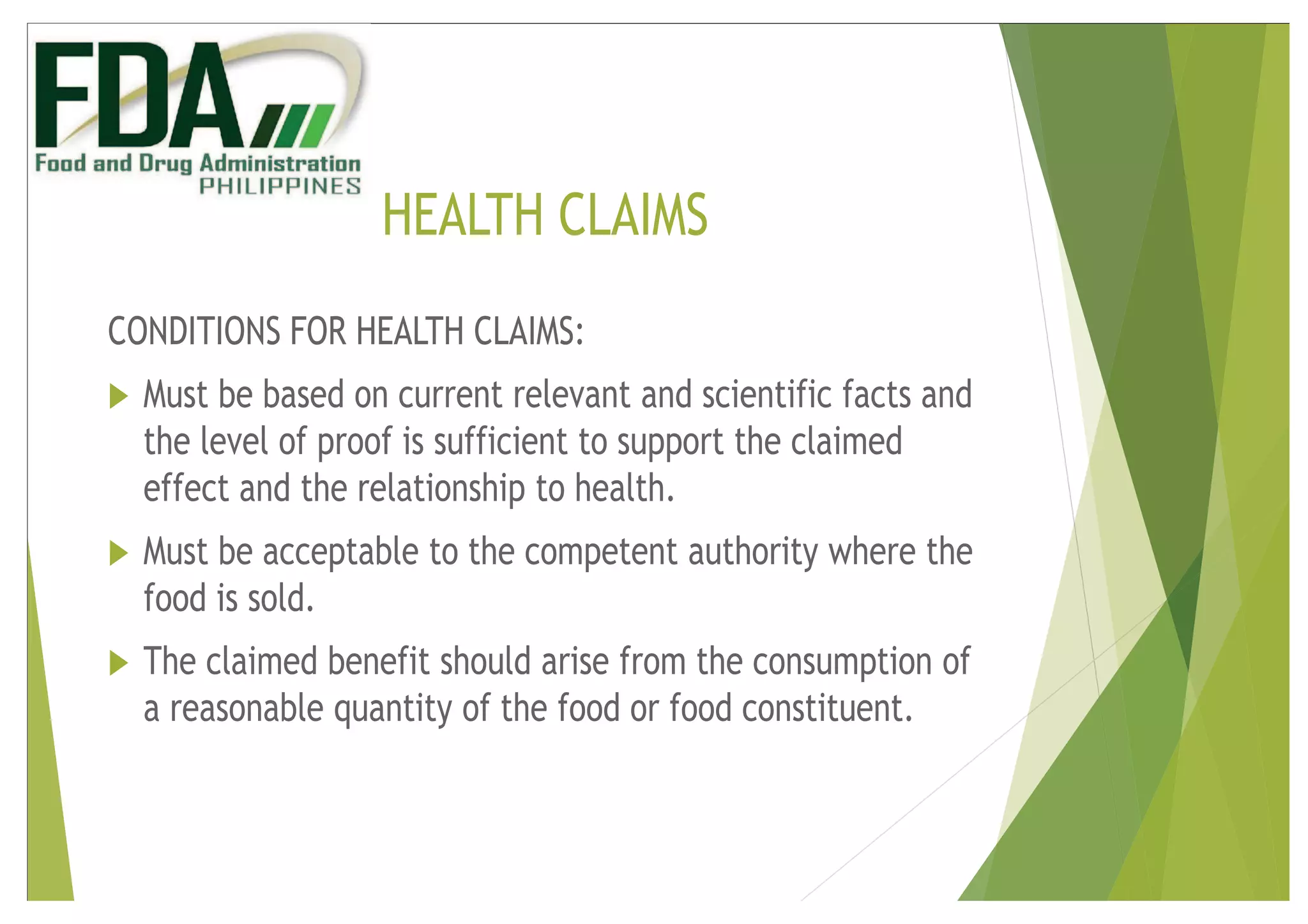 Philippines Nutrition and Labelling Claims 2015 | PDF