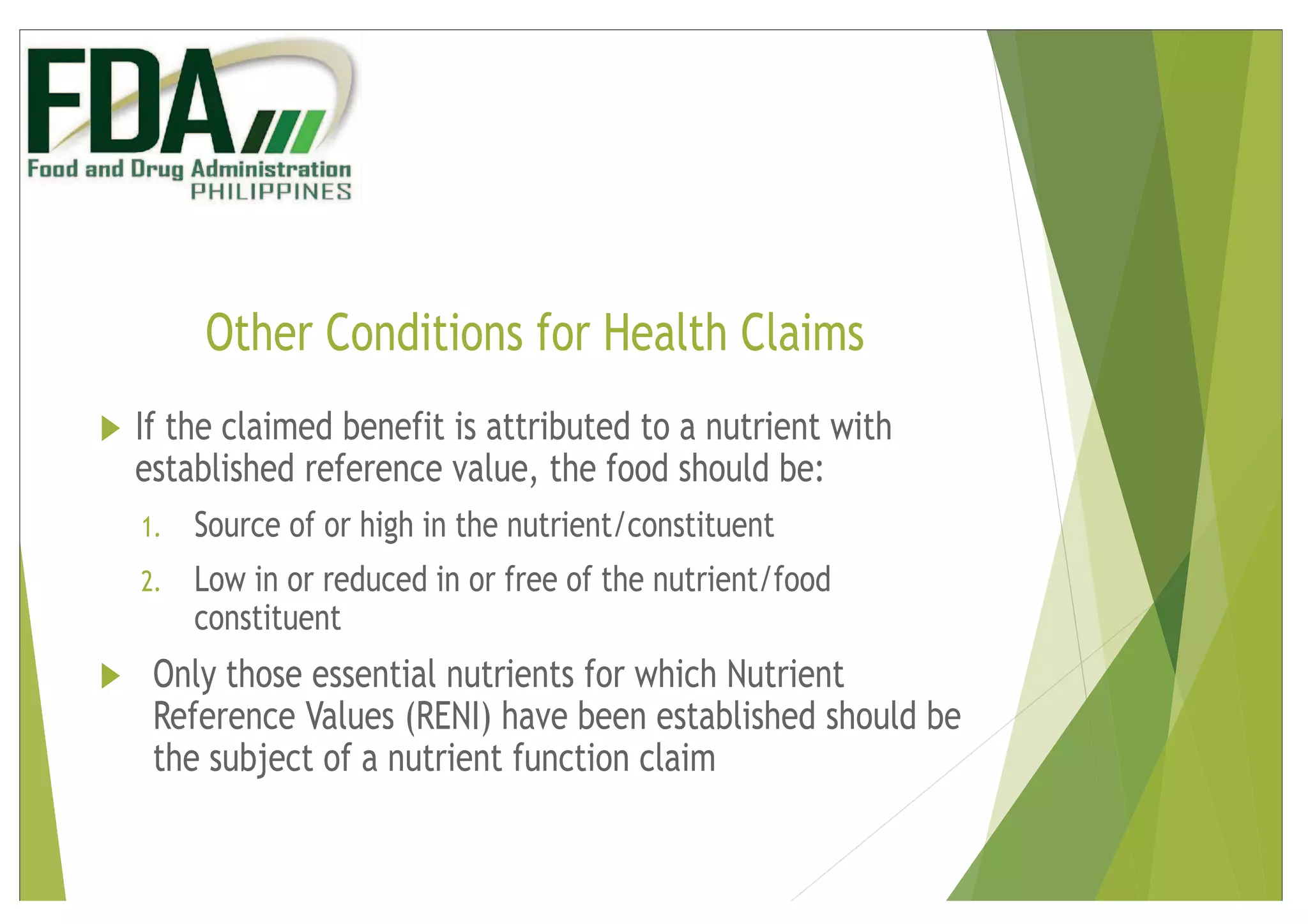 Philippines Nutrition and Labelling Claims 2015 | PDF