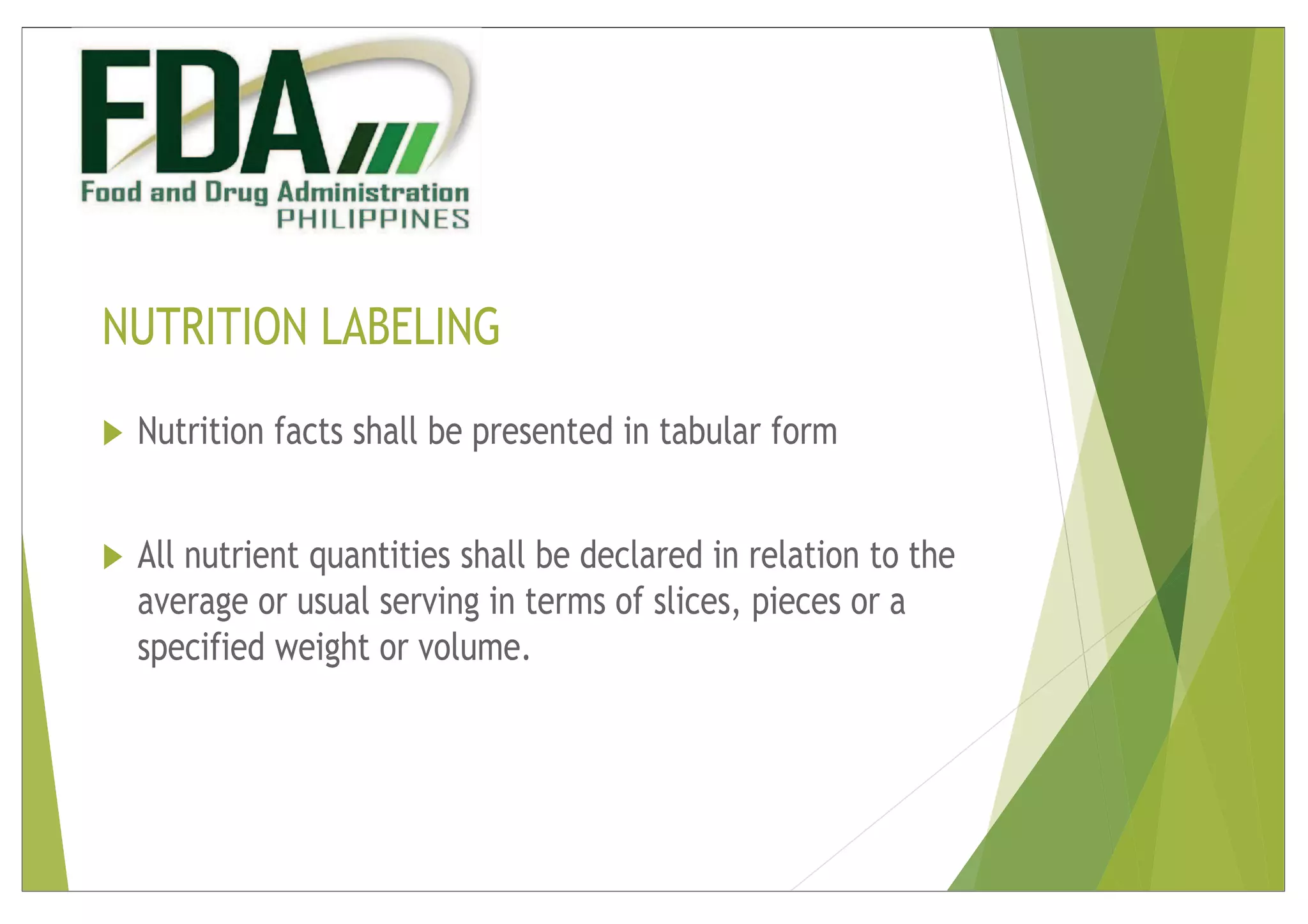 Philippines Nutrition and Labelling Claims 2015 | PDF