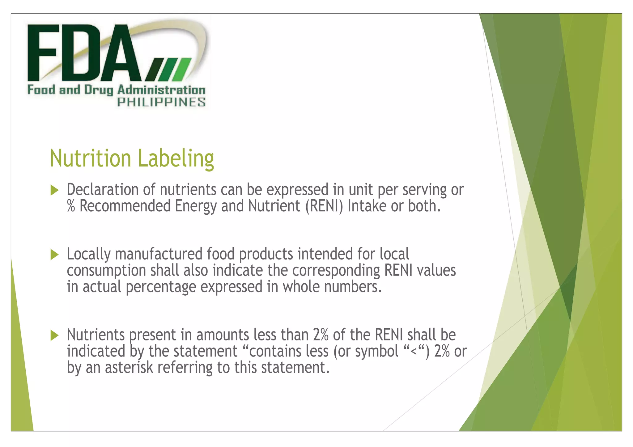 Philippines Nutrition and Labelling Claims 2015 | PDF
