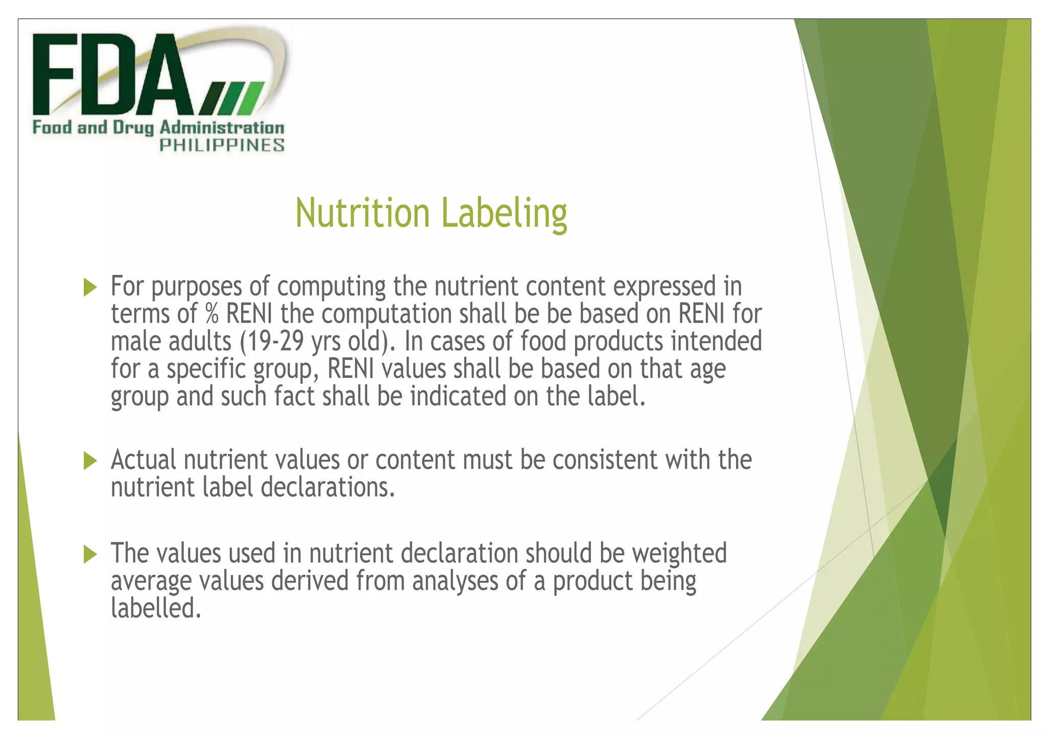 Philippines Nutrition and Labelling Claims 2015 | PDF