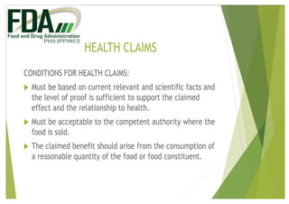Philippines Nutrition and Labelling Claims 2015 | PDF