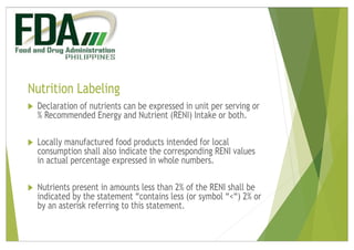 Philippines Nutrition and Labelling Claims 2015 | PDF