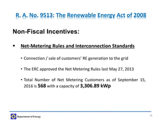 Renewable Energy in the Philippines - Department of Energy | PDF