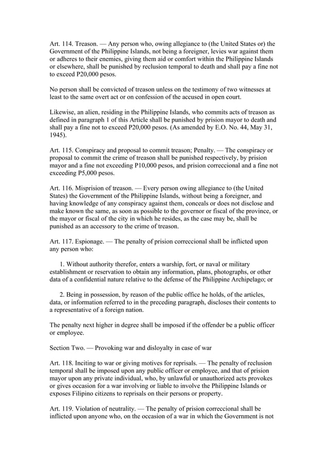 Philippines Revised penal code.pdf | Crime & Harmful Acts to ...