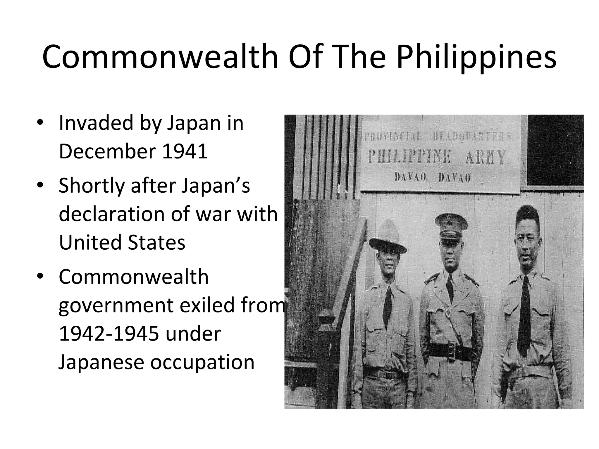 Philippines wwii | PPT | Death, Injury, or Military Conflict ...