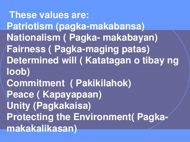 Philippine values...