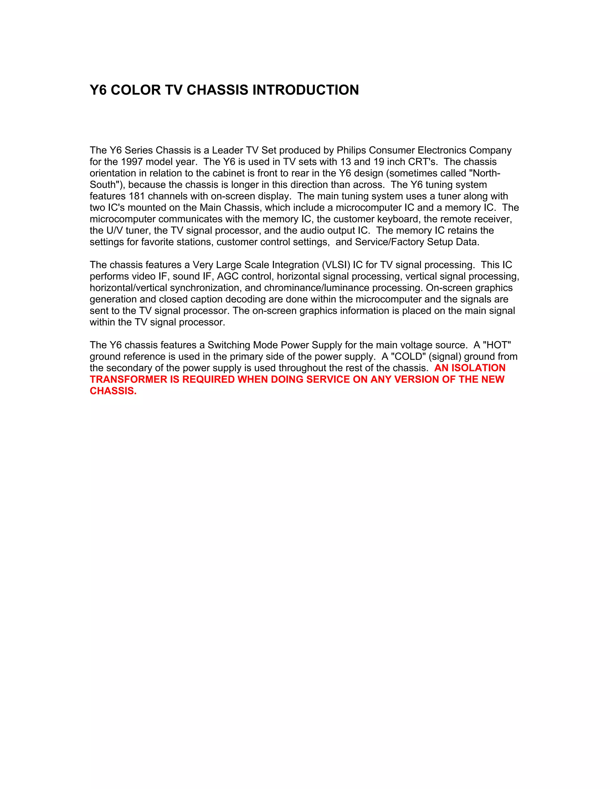 Philips 14 ll170123 chasis y6 | PDF