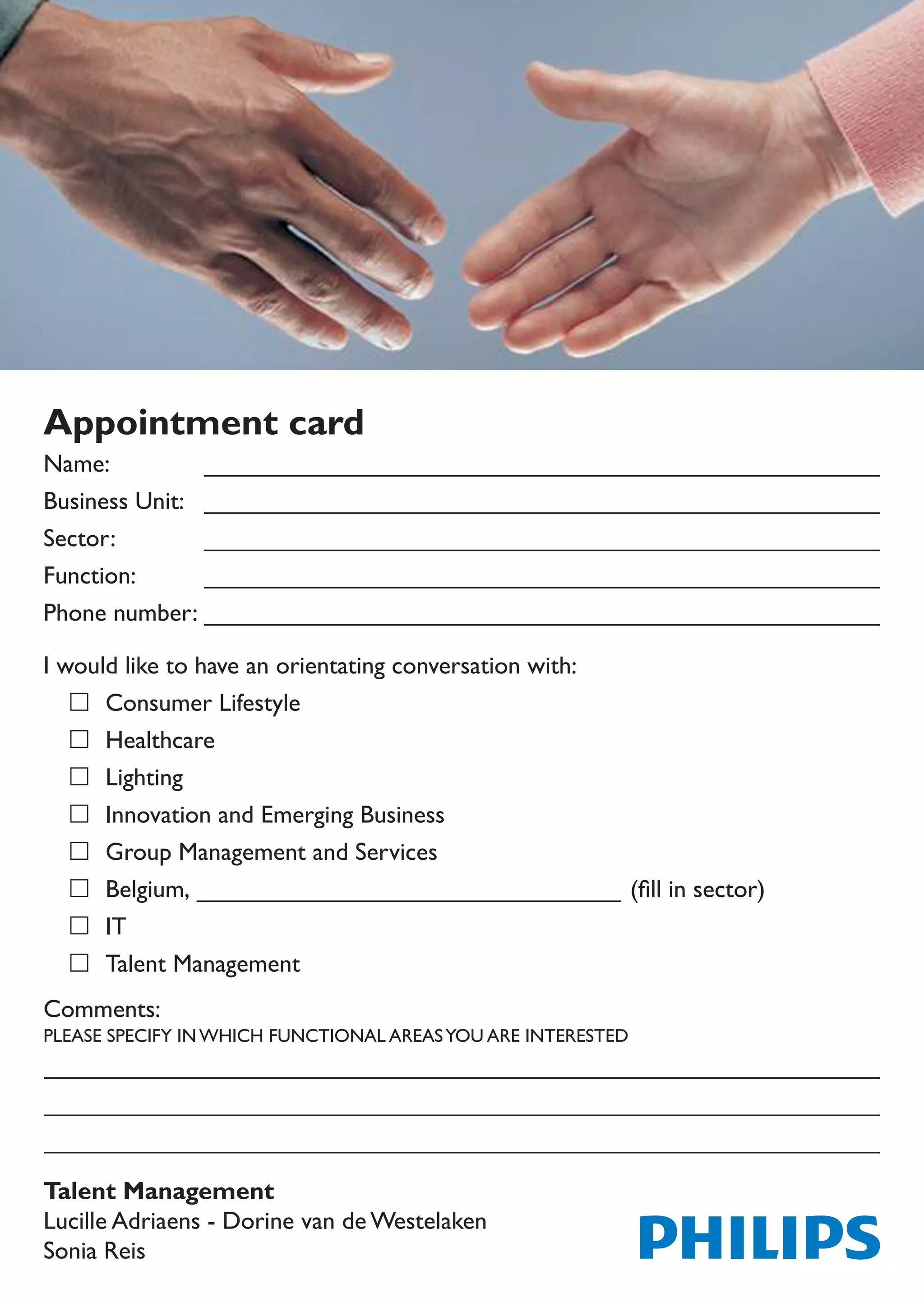 PHILIPS - Appointment Card | PDF
