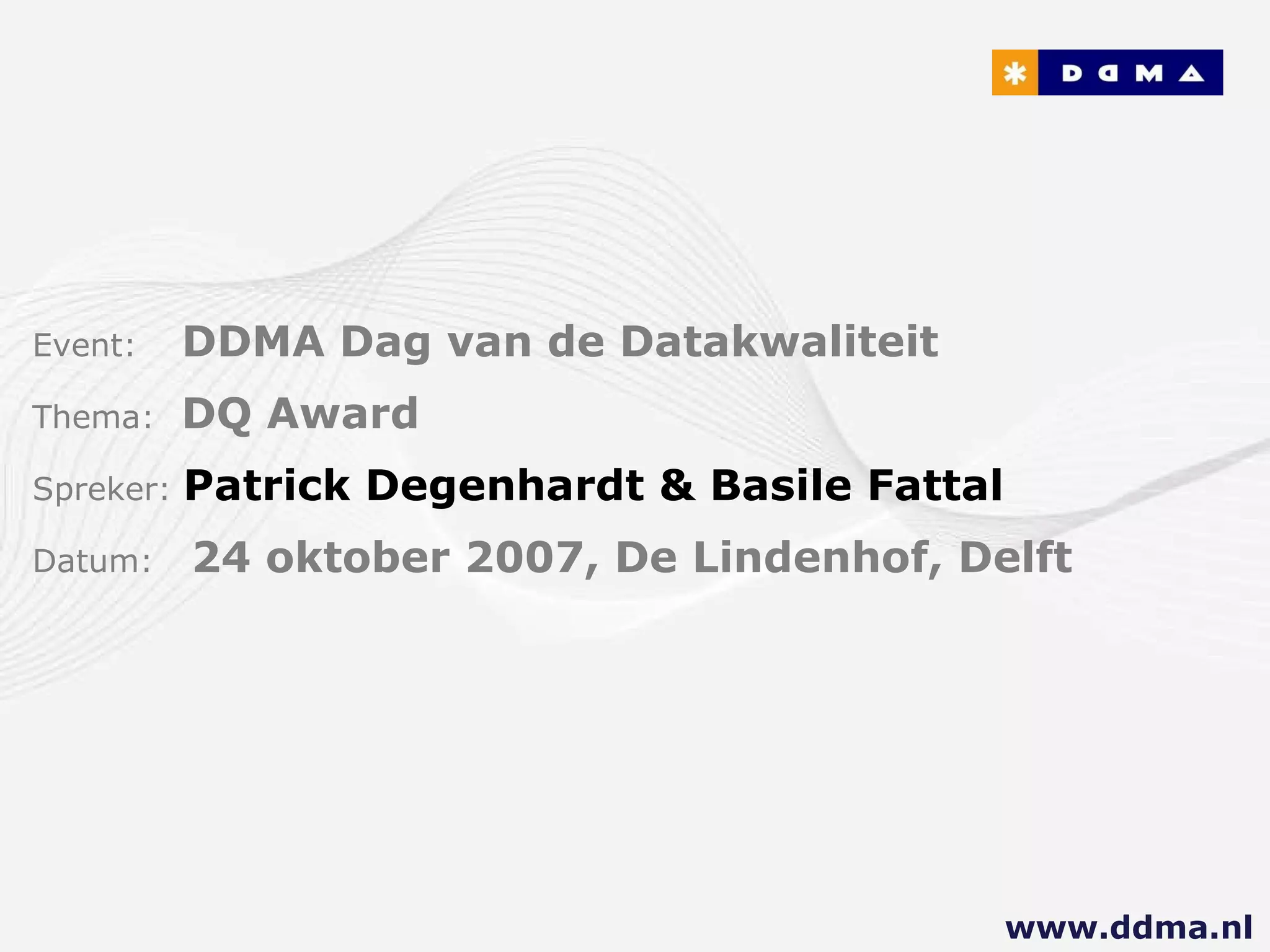DDMA / Philips: Datakwaliteit | PPT