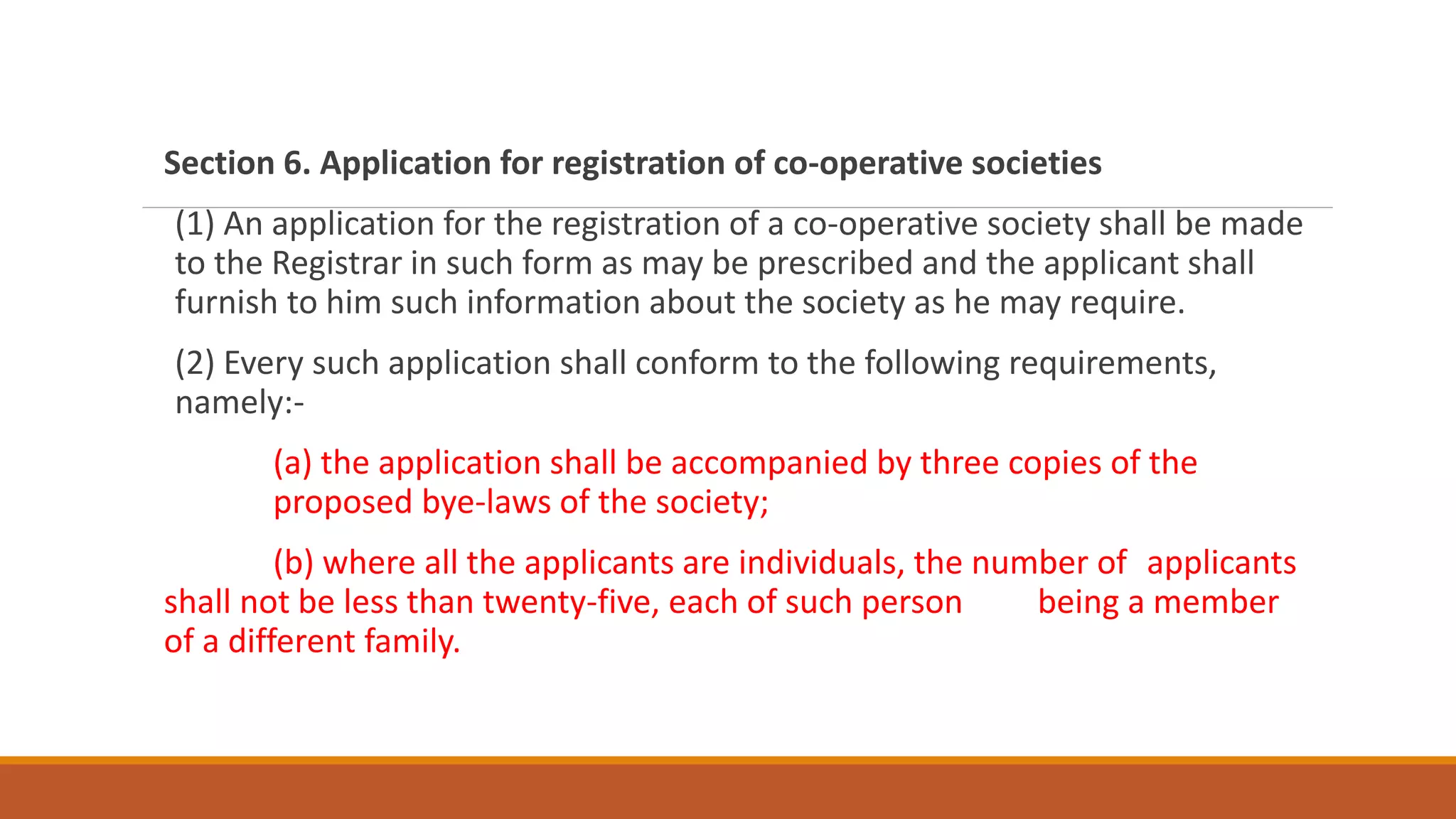 ORGANISATION AND REGISTRATION OF CO-OPERATIVE SOCIETIES | PPTX
