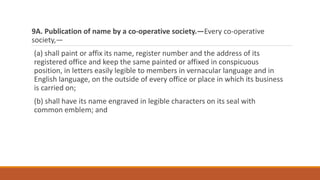 ORGANISATION AND REGISTRATION OF CO-OPERATIVE SOCIETIES | PPTX