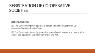 ORGANISATION AND REGISTRATION OF CO-OPERATIVE SOCIETIES | PPTX