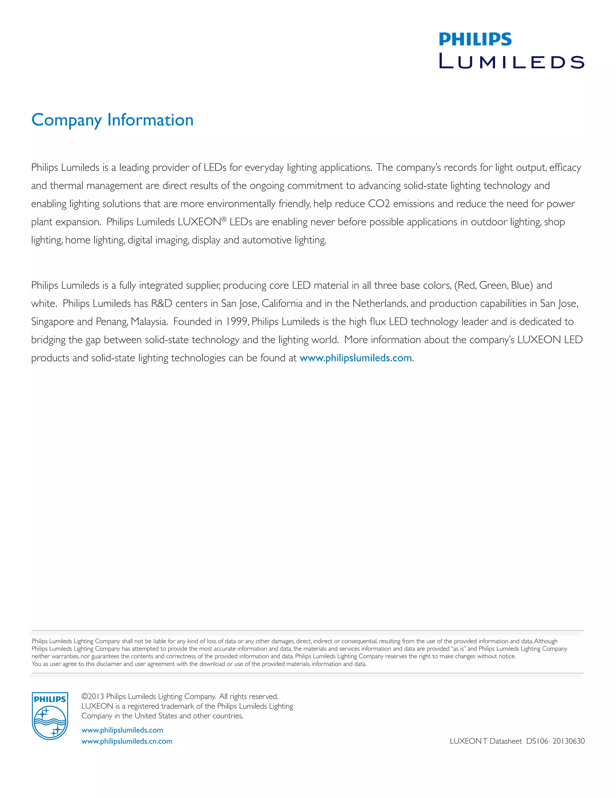 Philips lumileds luxeon t - 20130630 | PDF