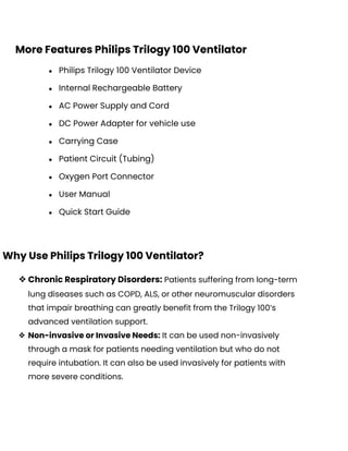 Philips Trilogy 100 Ventilator Healthy Jeena Sikho | PDF