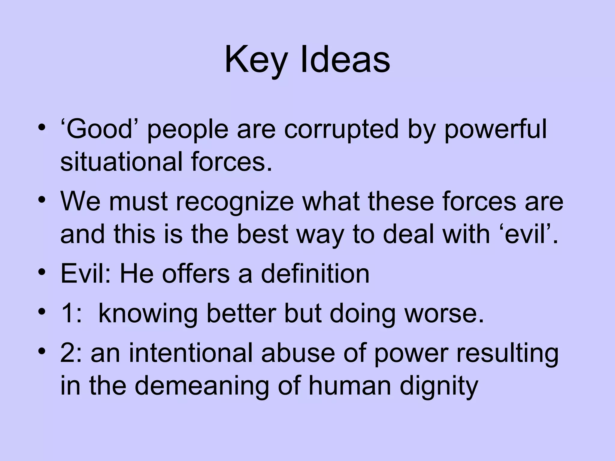 Philip Zimbardo: The Lucifer Effect | PPT