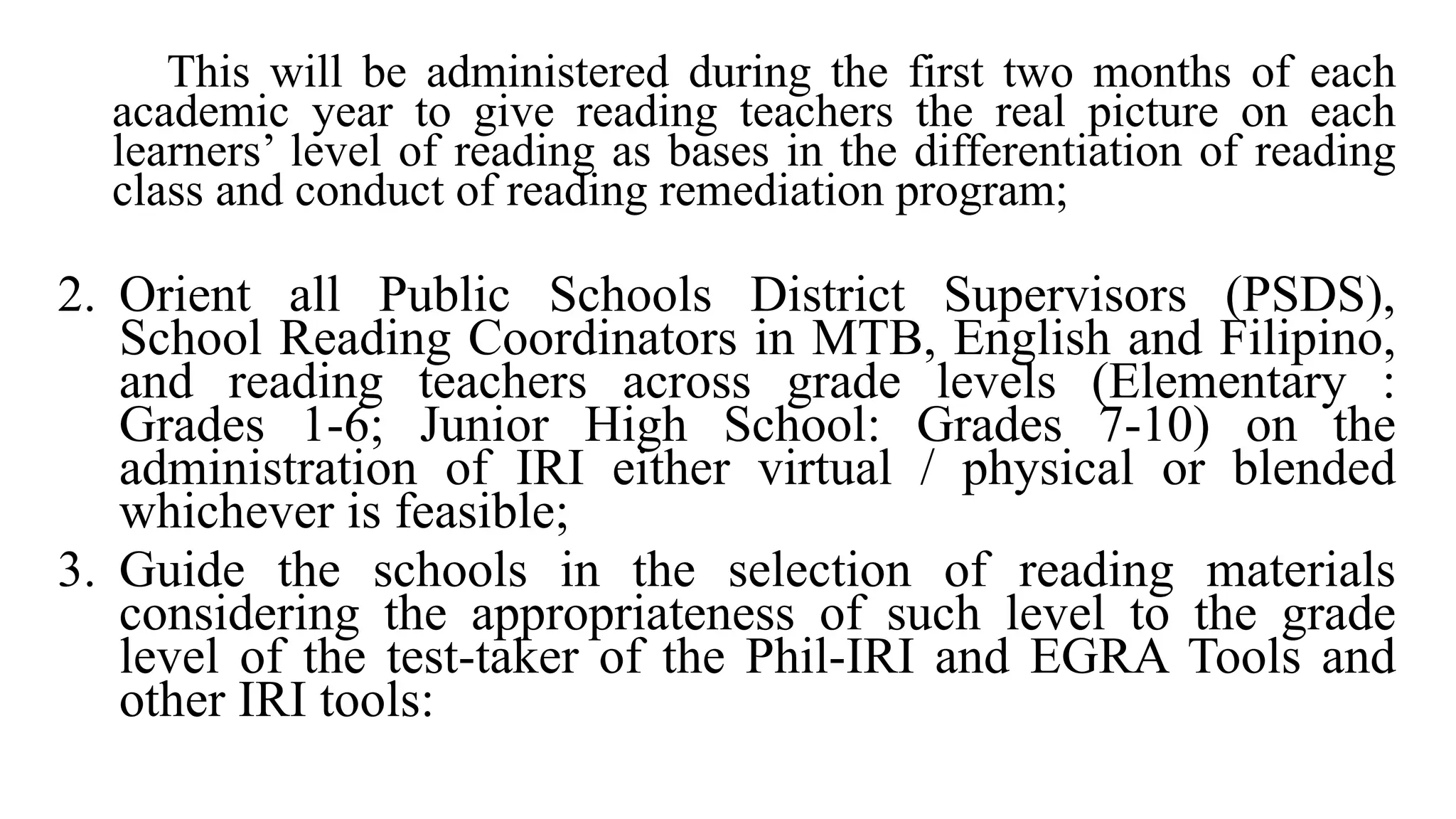 PHIL IRI ROLES AND RESPONSIBILITIES OF SHs CHs DO.pptx