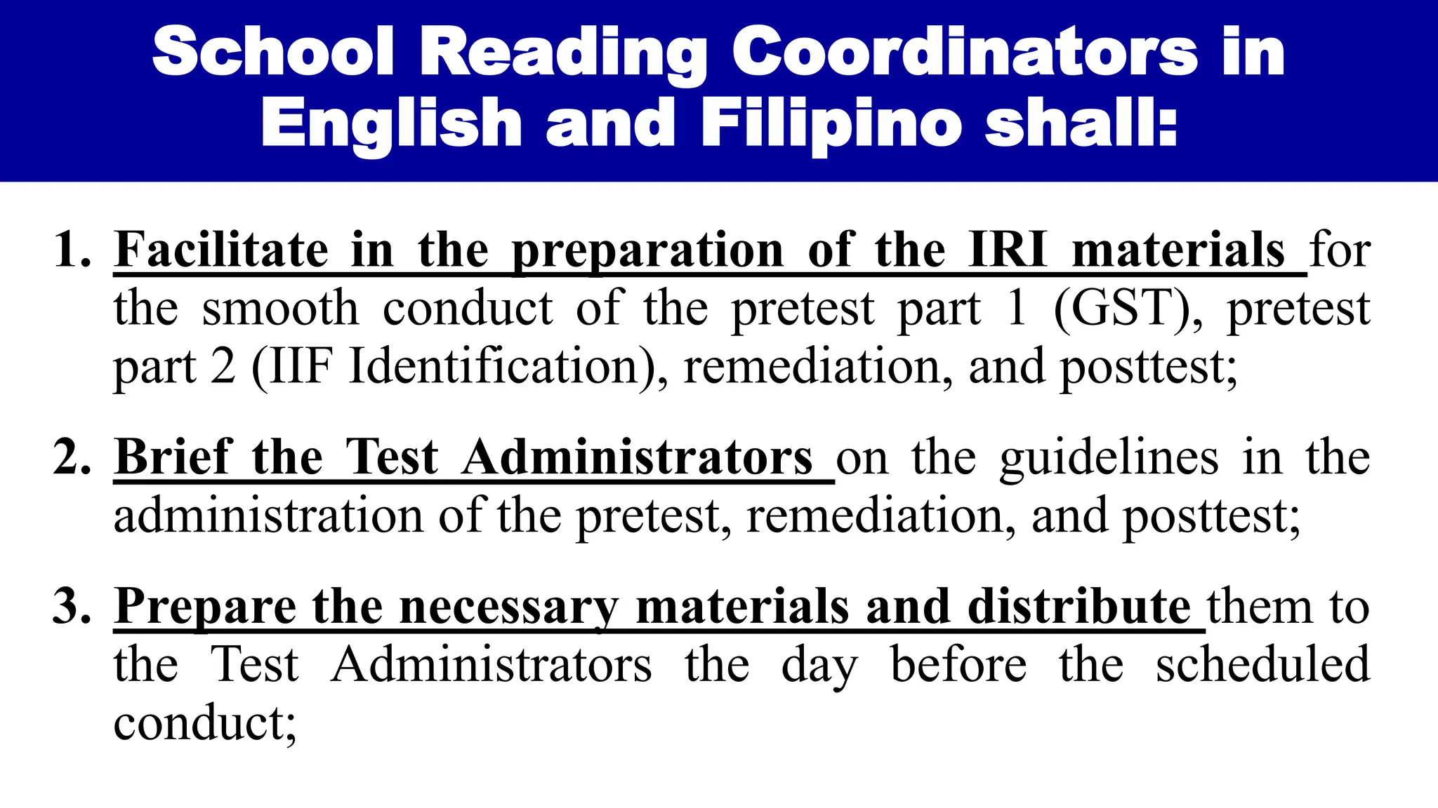 PHIL IRI ROLES AND RESPONSIBILITIES OF SHs CHs DO.pptx