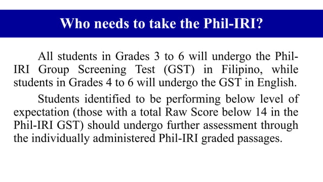 PHIL IRI ROLES AND RESPONSIBILITIES OF SHs CHs DO.pptx | Educational ...