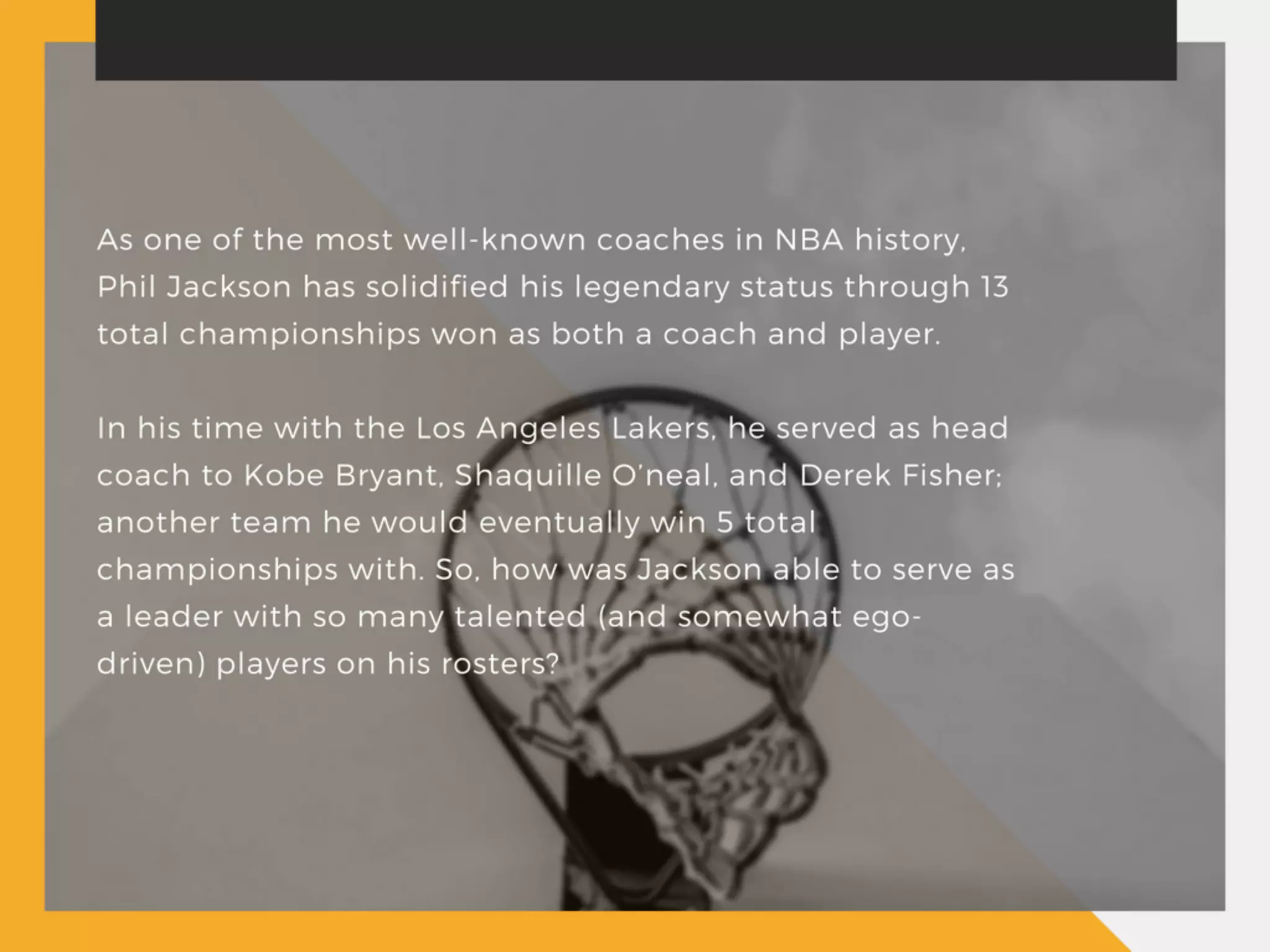 Leadership Lessons From the Great Phil Jackson | PDF