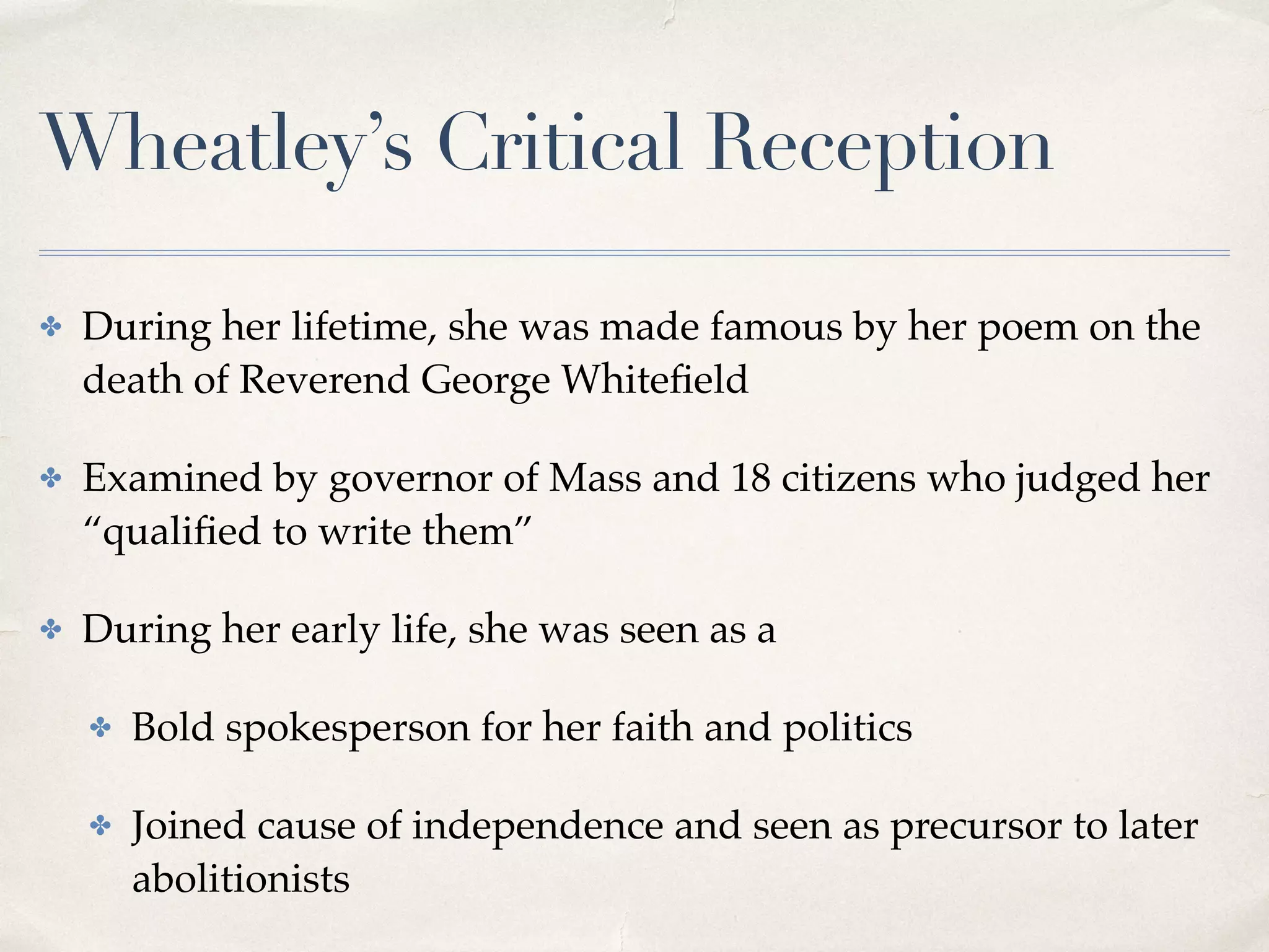 Phillis Wheatley | PDF