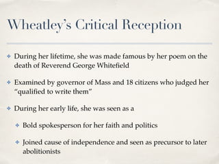 Phillis Wheatley | PDF