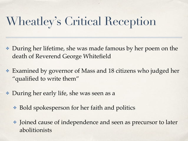 Phillis Wheatley | PPT