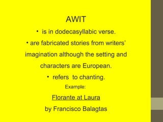 Philippie lit during Spanish Time | PPT