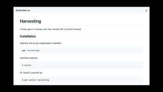 Harvesting gem: A Ruby Client for the Harvest API v2 | PPT