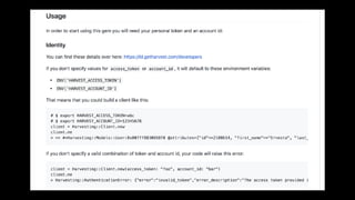 Harvesting gem: A Ruby Client for the Harvest API v2 | PDF