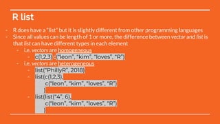 PhillyR 18-19 Kickoff - Data Structure Intro | PPT