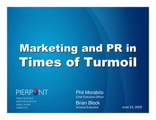 Marketing and PR in Times of Turmoil | PDF | Social Networking | Internet