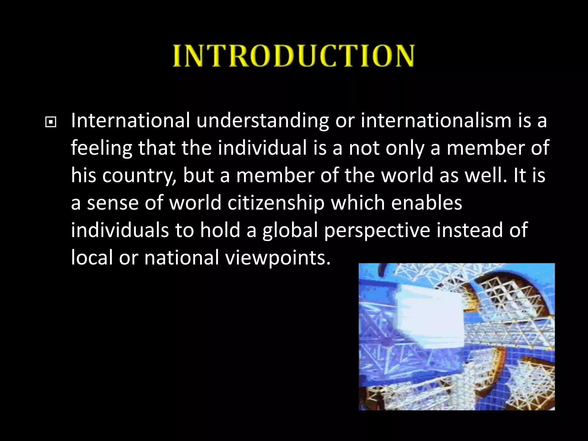 INTERNATIONAL UNDERSTANDING | PPTX