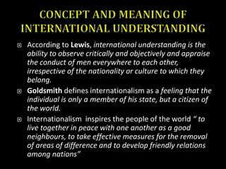 INTERNATIONAL UNDERSTANDING | PPTX
