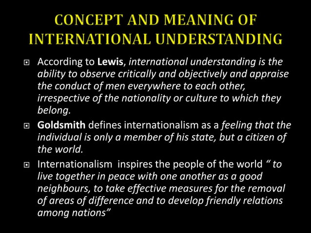 INTERNATIONAL UNDERSTANDING | PPTX