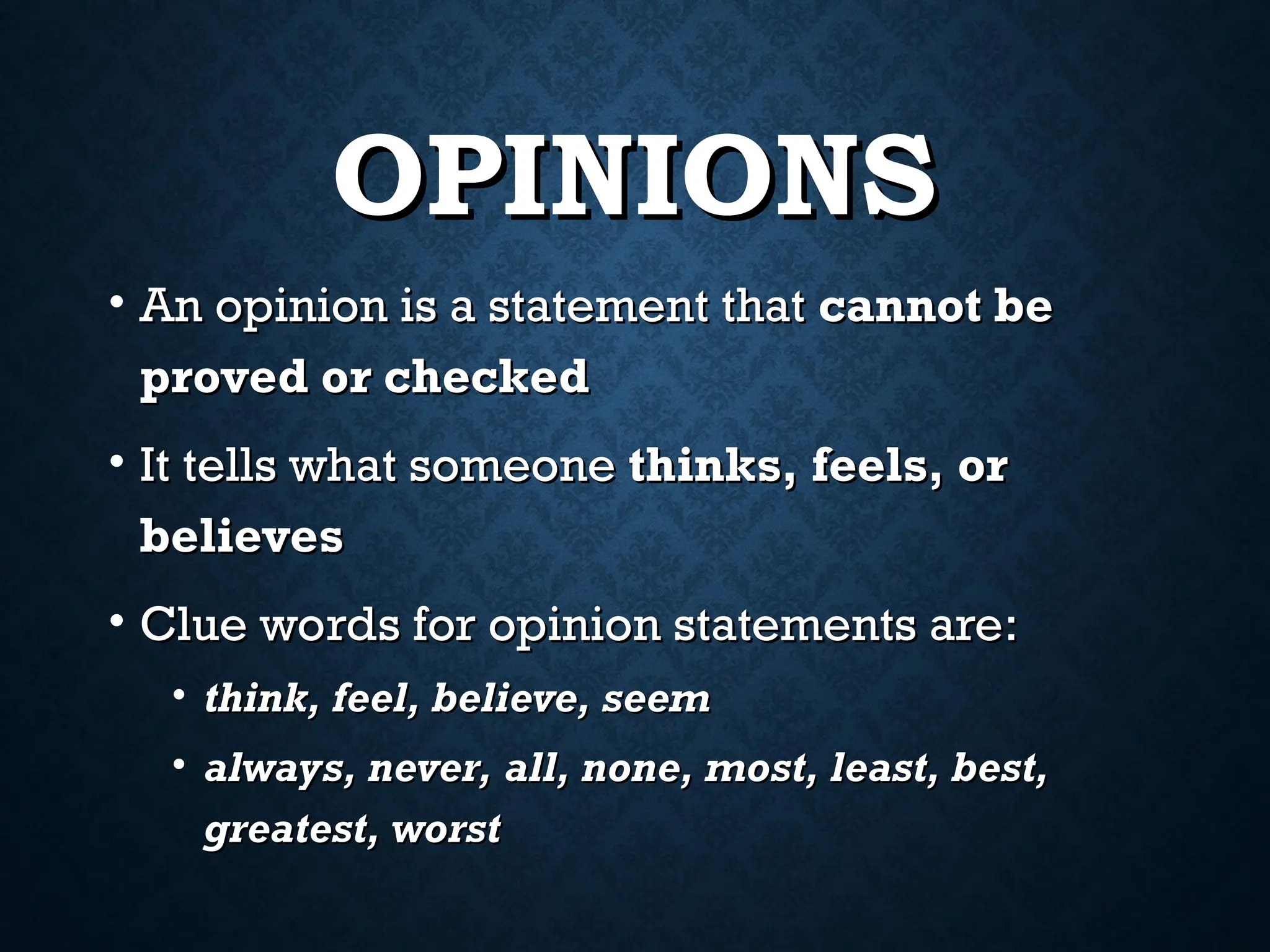 Distinguishing truth and opinion in philosophy | PPT