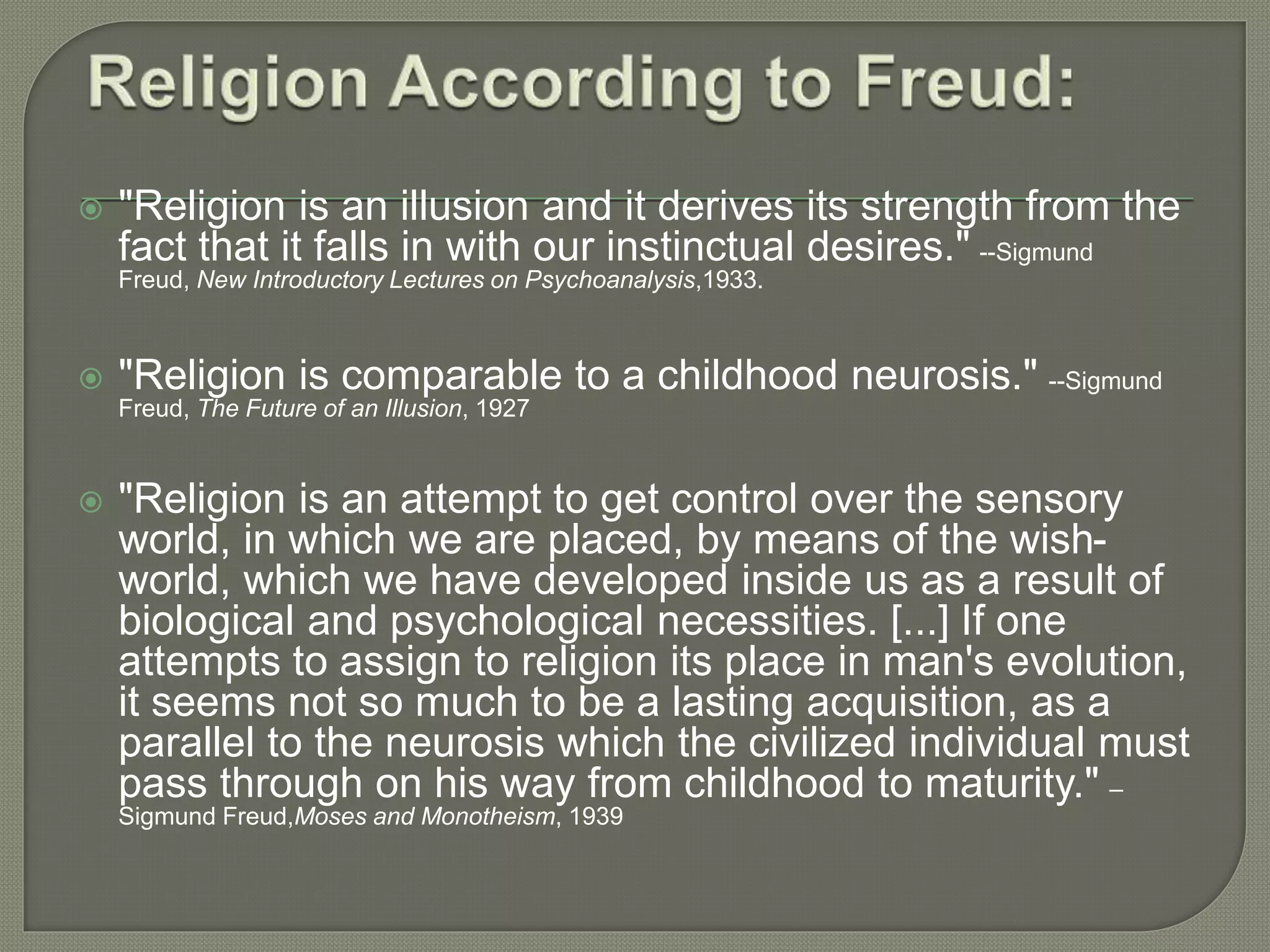 CRITICS ON RELIGION: FREUD | PPTX