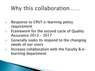 Student - library - lecturer collaboration to foster information ...