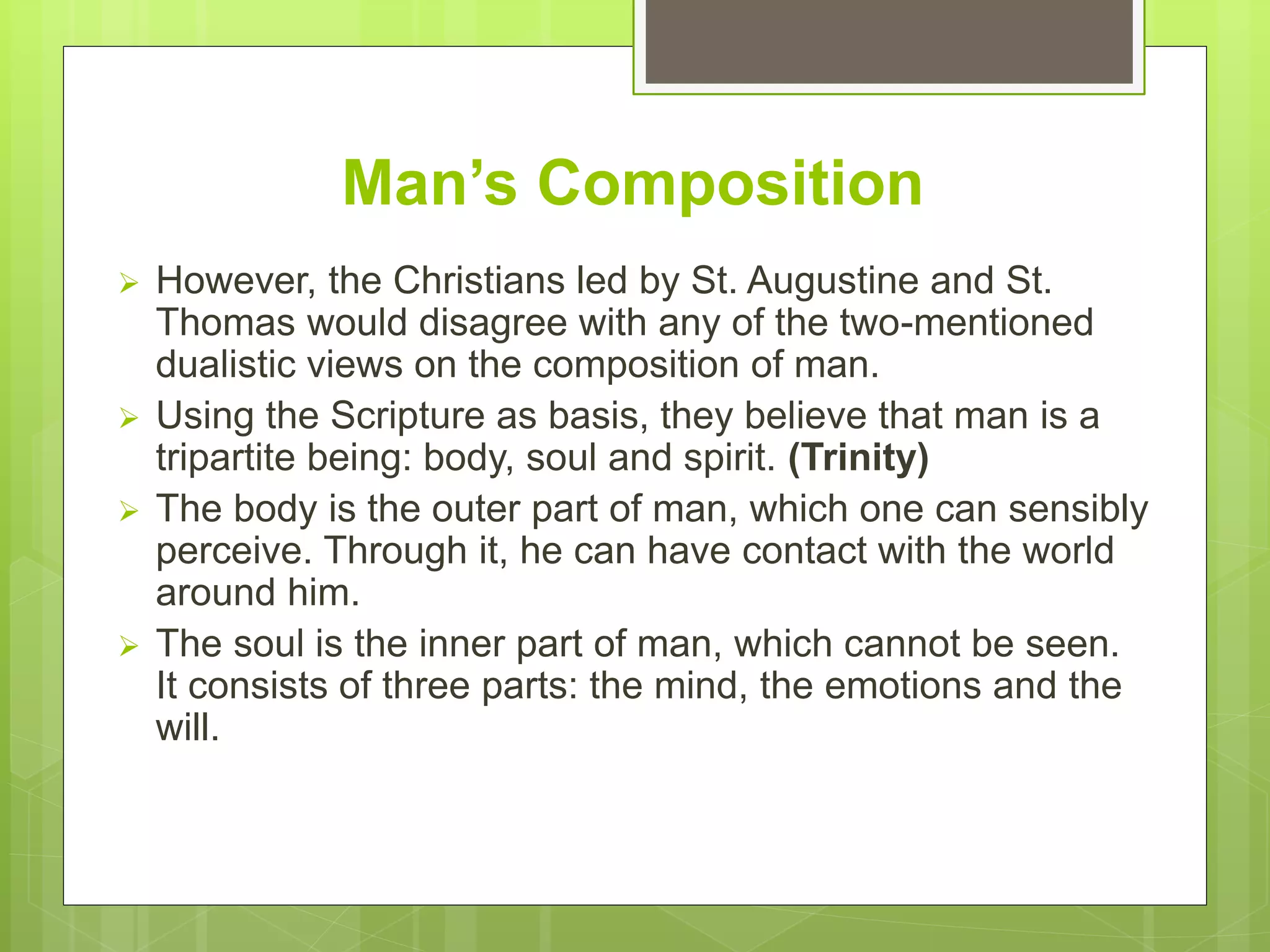 Philosophy of Man - Dr Diosdado Estamada | PPTX