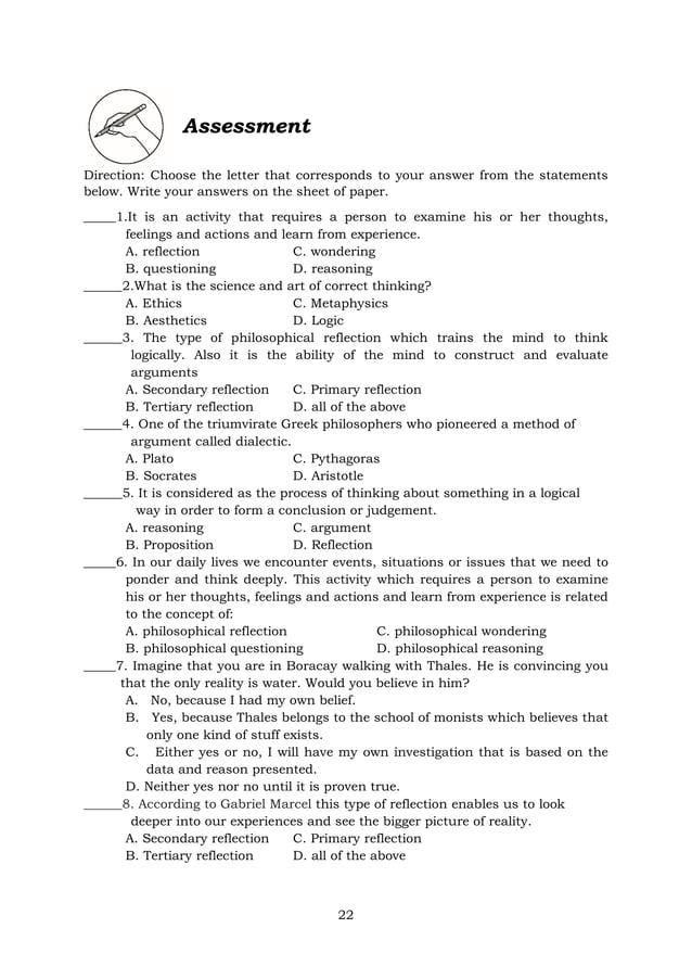 Philo Q1 Mod1 Doing Philosophy Pdf Educational Assessment Education