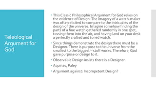 Philosophical Arguments for God ppt | PPTX