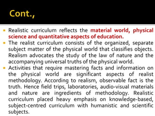 Philosophical bases of curriculum | PPTX