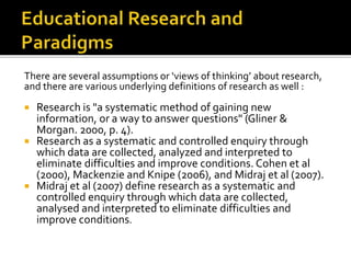 Educational Research and its future | PPTX | Science