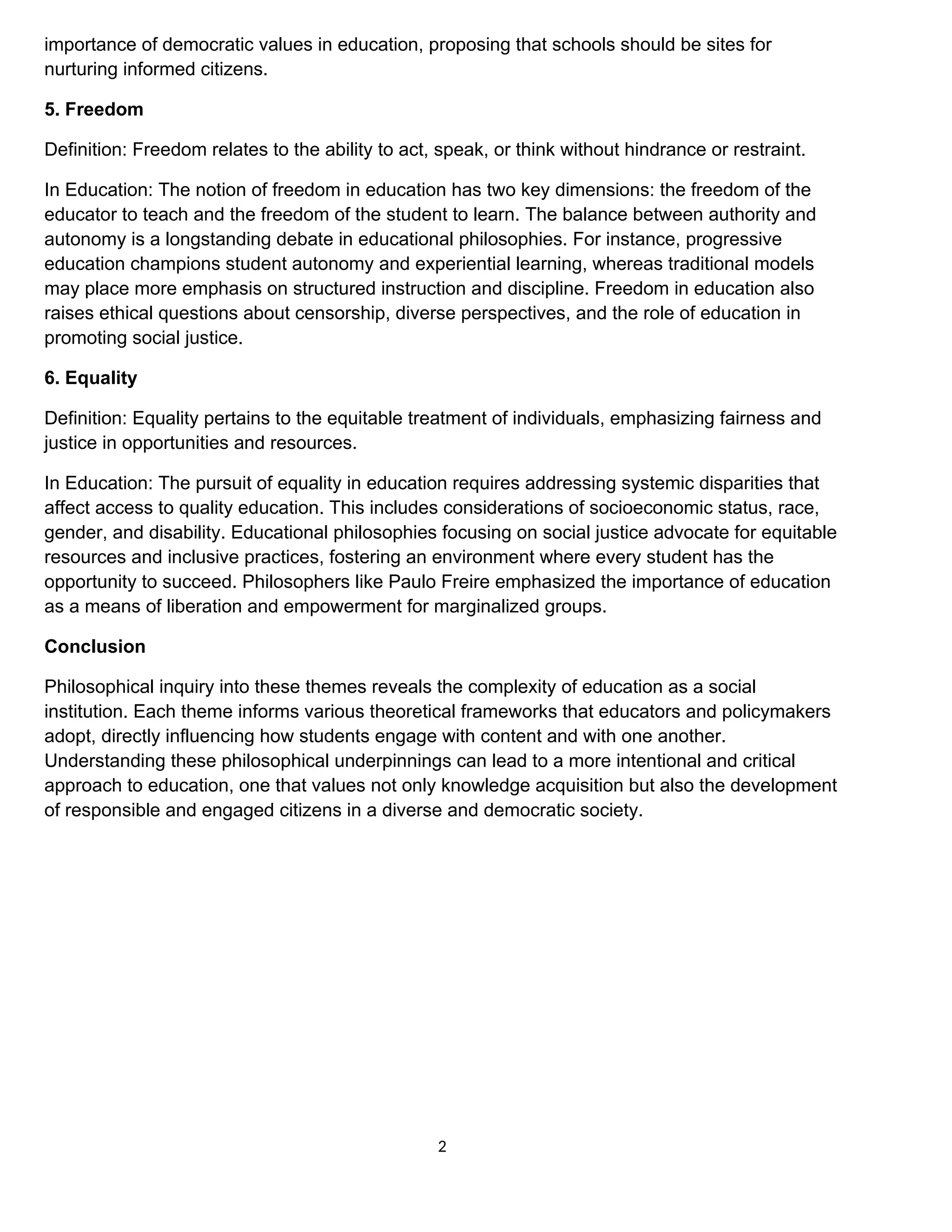 Philosophical Inquiry Reality, Knowledge, Reason, Values, Freedom and Equality.docx