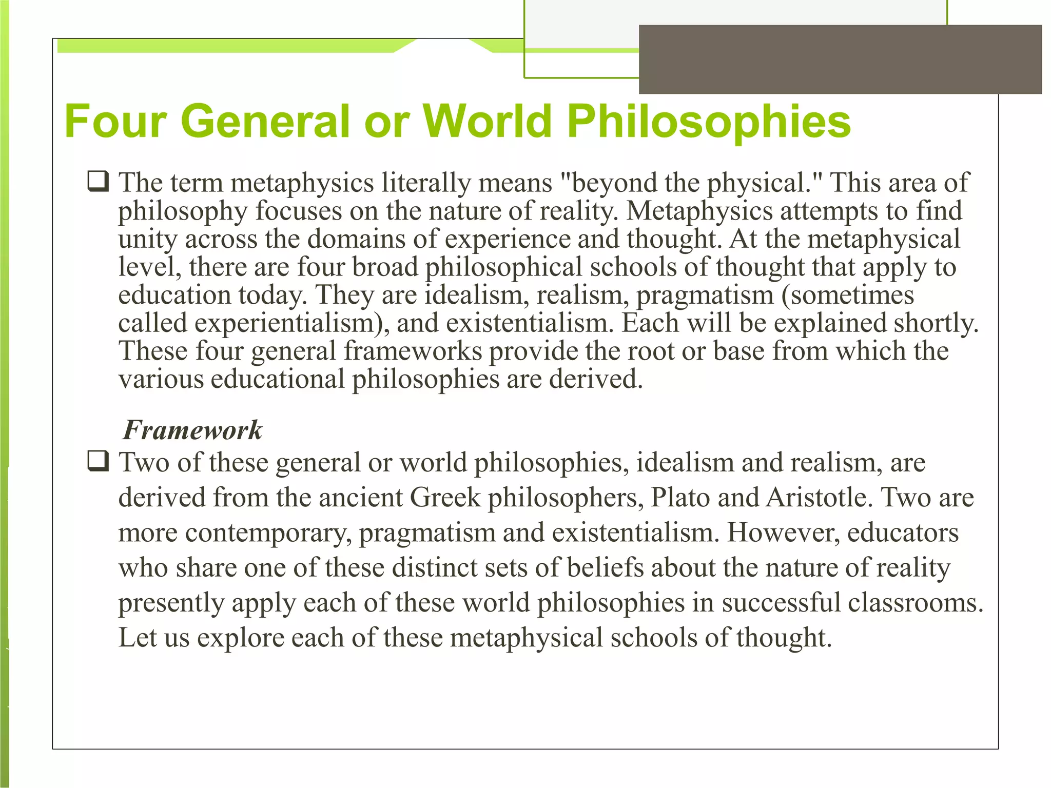 PHILOSOPHICAL PERSPECTIVES IN EDUCATION PREPARED BY SAUD K. KAMAD.pptx