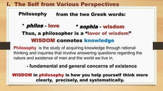 Understanding the Self in Philosophical View of the Self.pptx