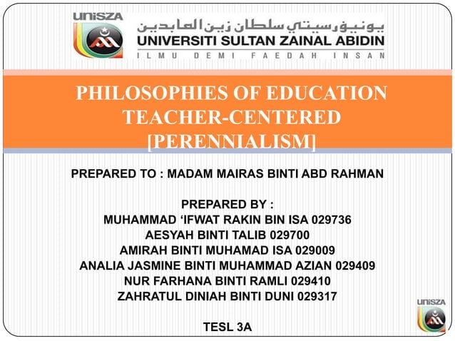 Perennialism Philosophies of education | PPTX | Primary Education ...