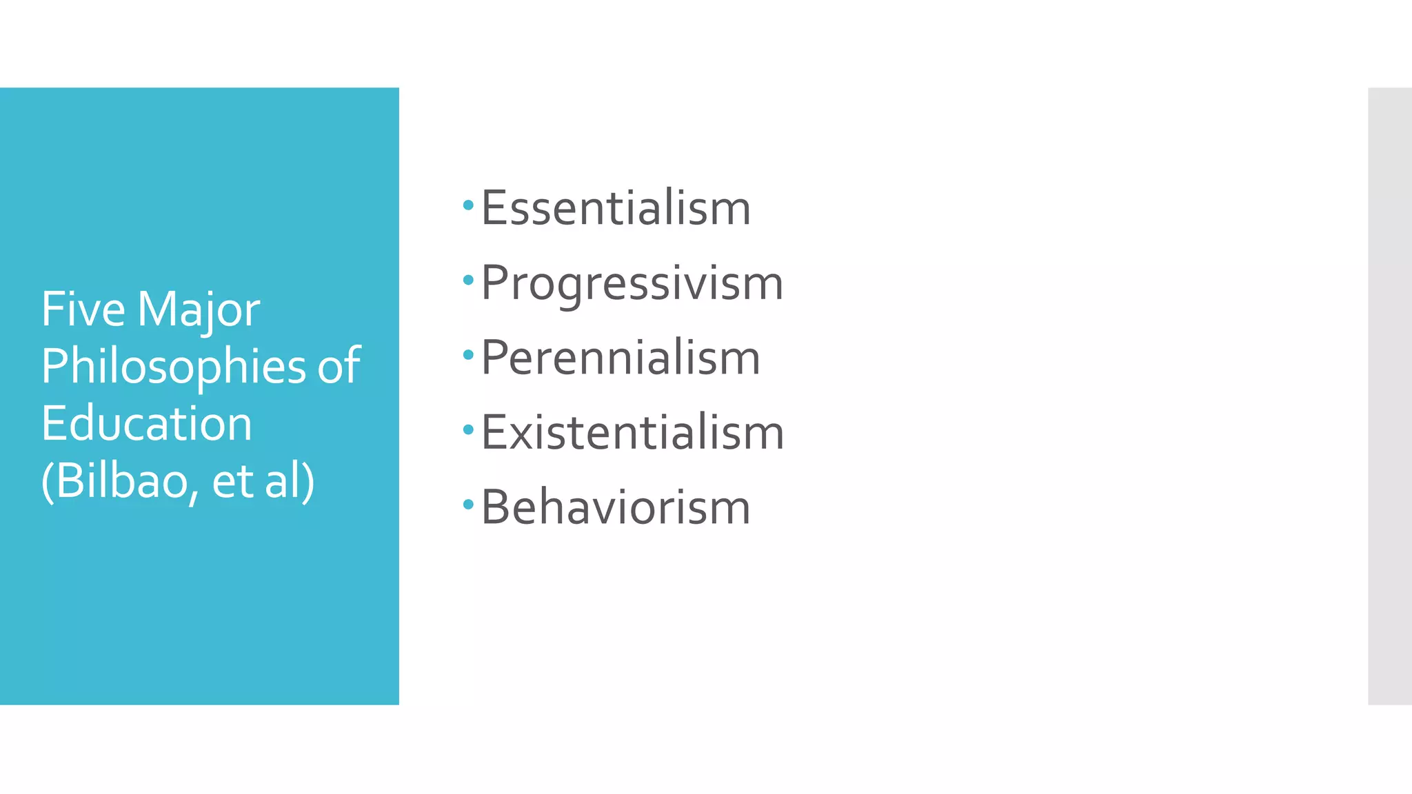 Philosophies of education | PPTX