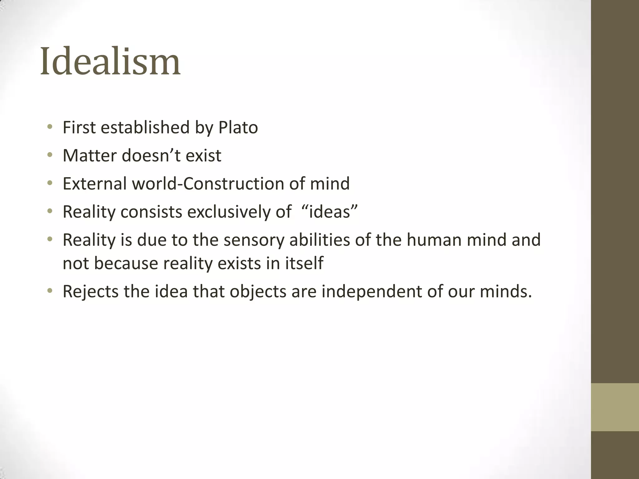 Idealism vs Realism | PPTX